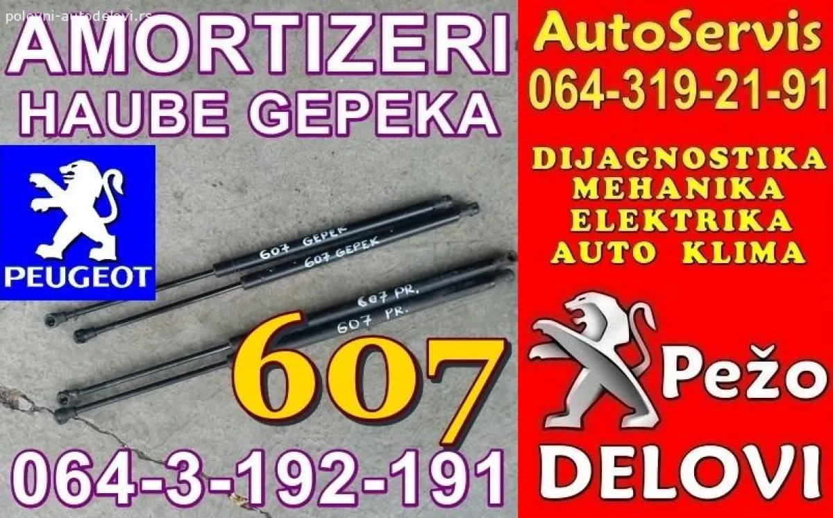 AMORTIZER HAUBE GEPEKA Pežo 607 Peugeot