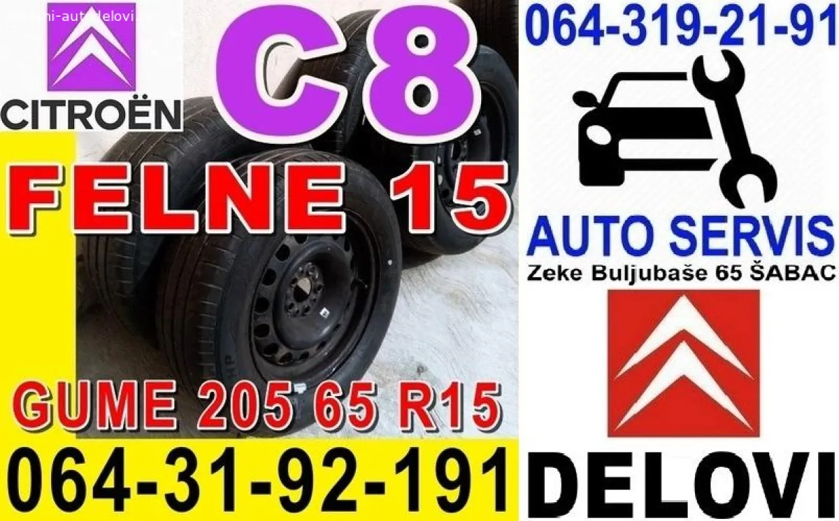 CITROEN C8 FELNE 15 coli i GUME FULDA 205 65 R 15