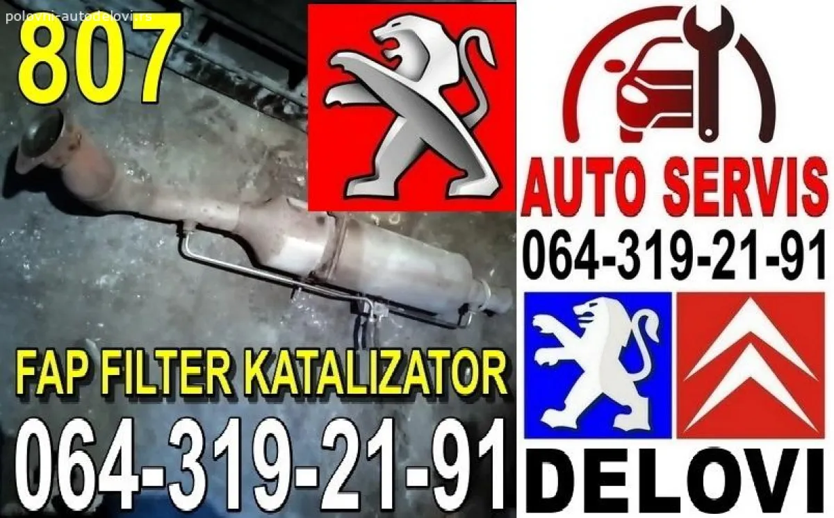 FAP FILTER DPF , KATALIZATOR Pežo 807 Peugeot Citroen C8