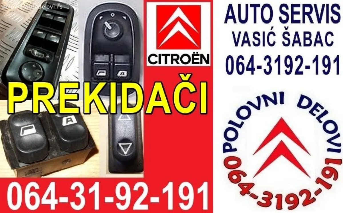 PREKIDAČ Podizača Prozora Citroen C4 C5 C8 Saxo Xsara