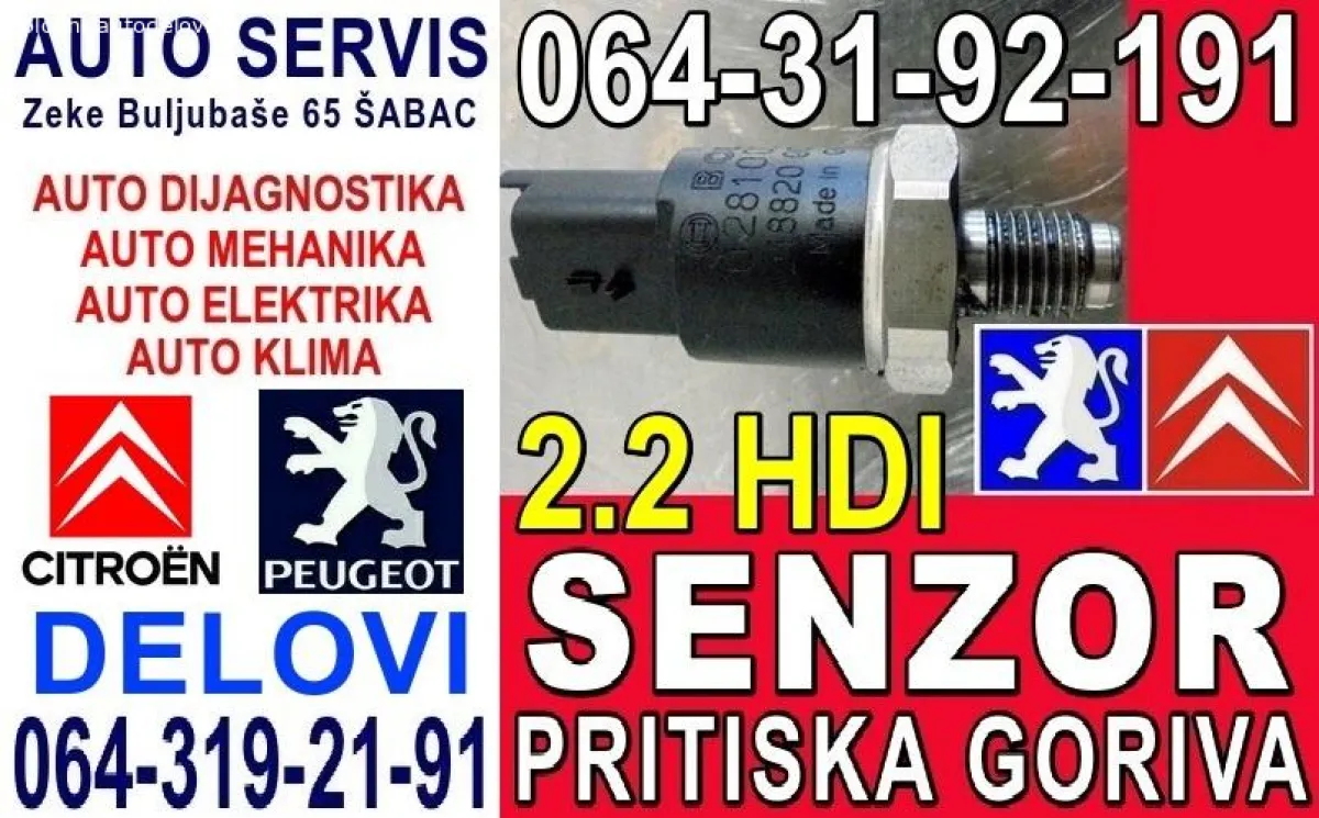 2,2 HDI SENZOR PRITISKA Goriva Pežo Citroen Peugeot