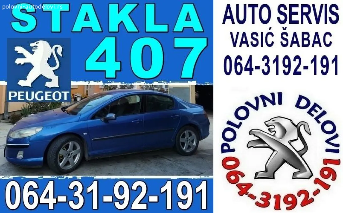 STAKLO Pežo 407 Peugeot