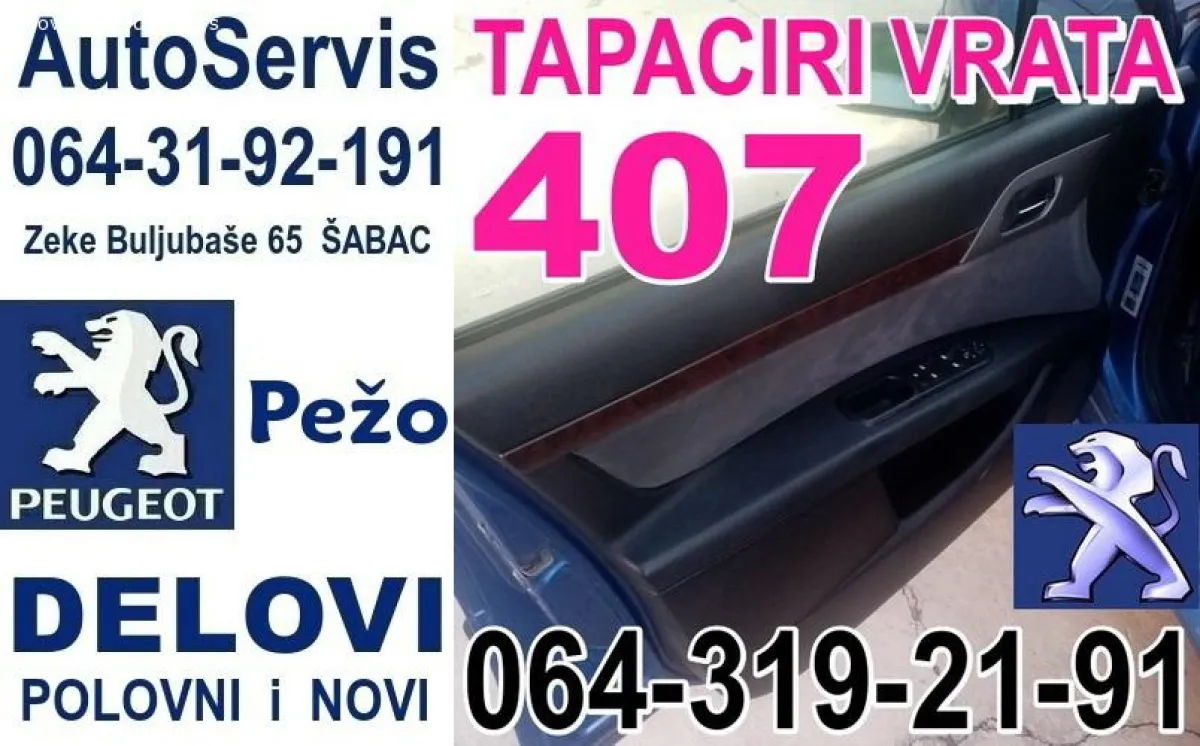 TAPACIRI VRATA Pežo 407 Peugeot
