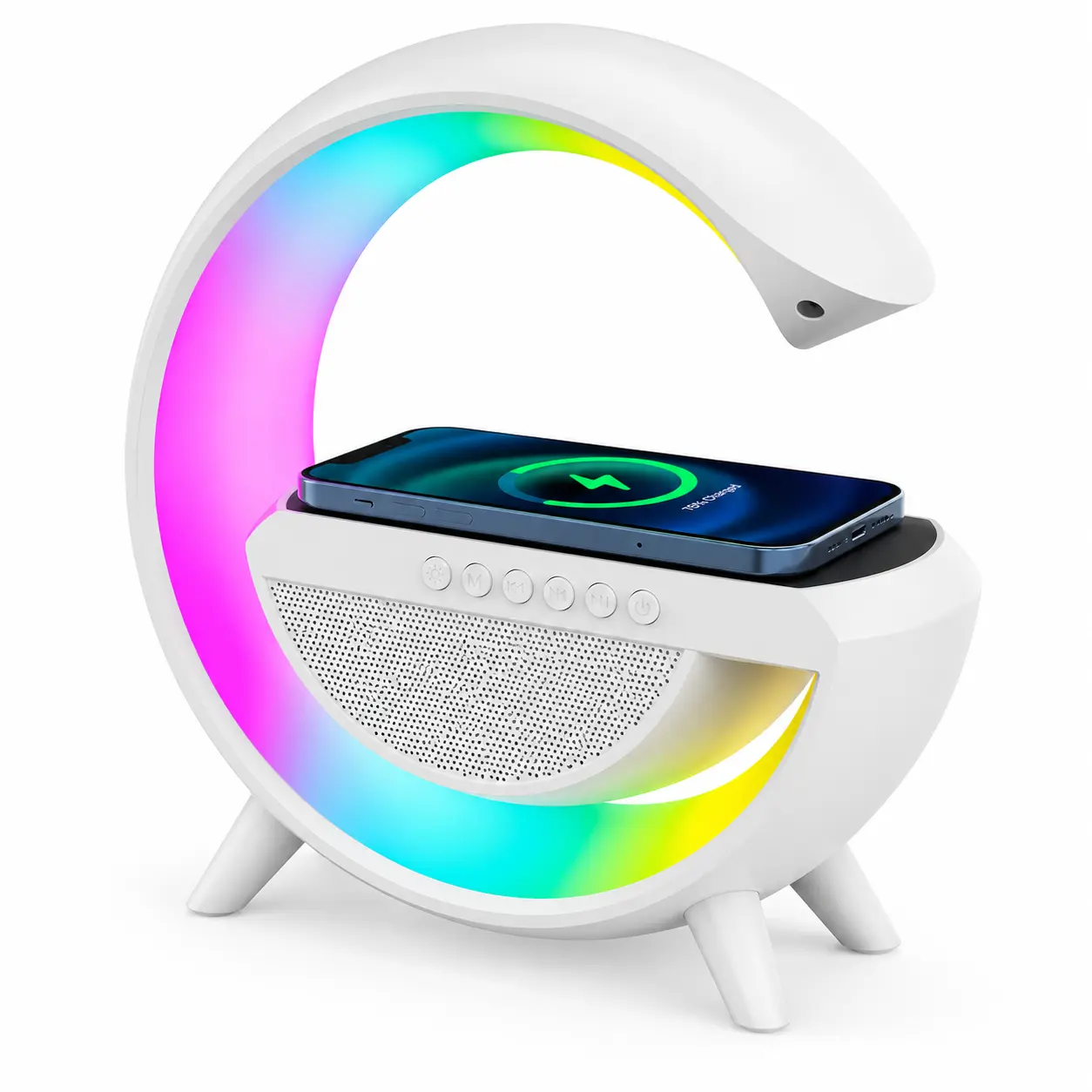 Smart RGB lampa 3u1, Sa bežičnim punjačem i zvučnikom