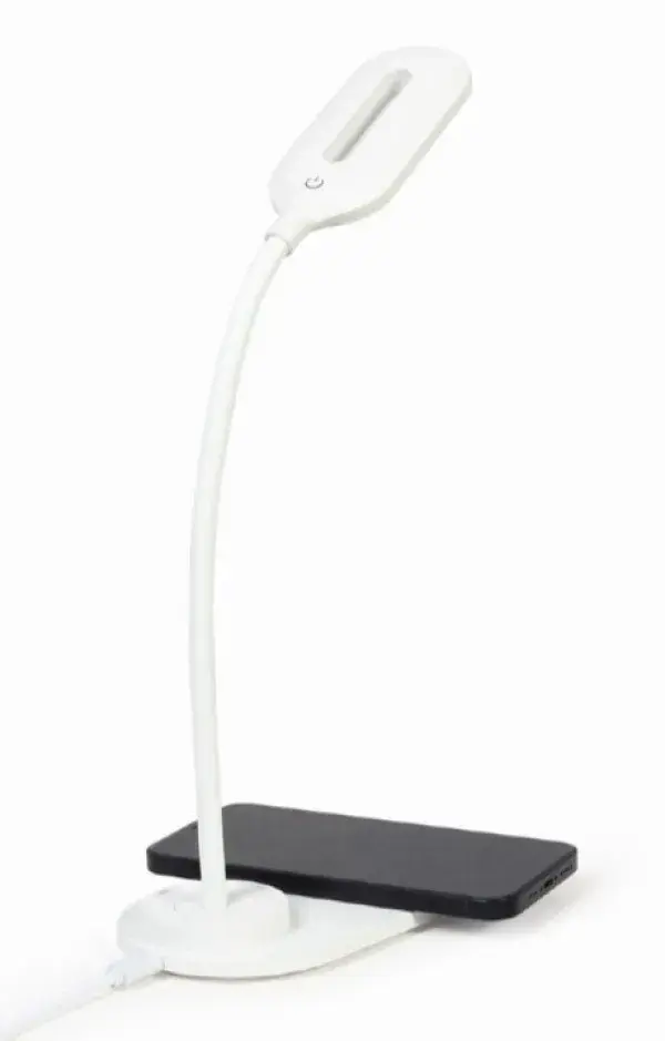 GEMBIRD Stona lampa TA-WPC10-LED-01-W + QI bežični punjač, 10W, Beli