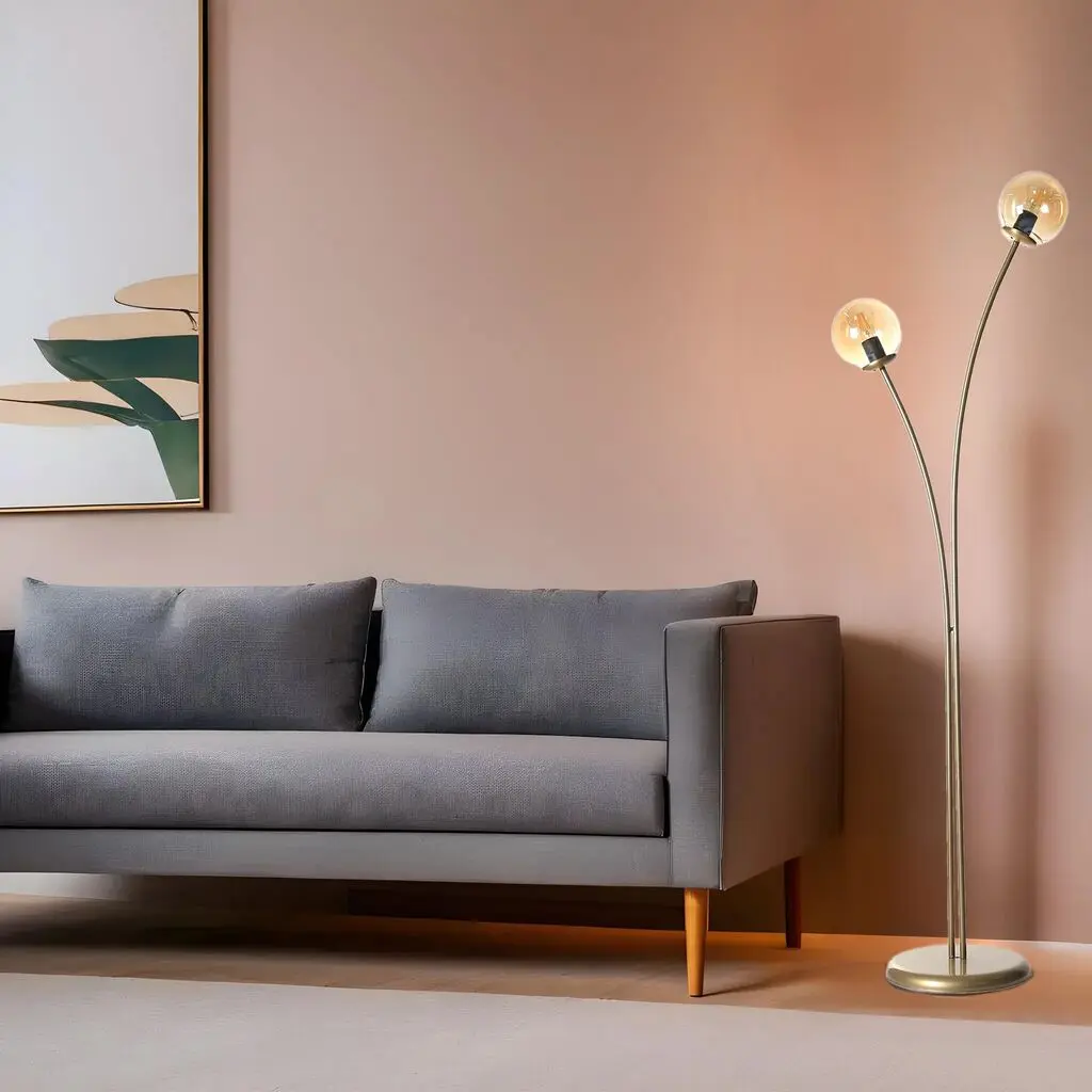 Opviq Podna lampa Rose, 165 cm, E27, Zlatne boje