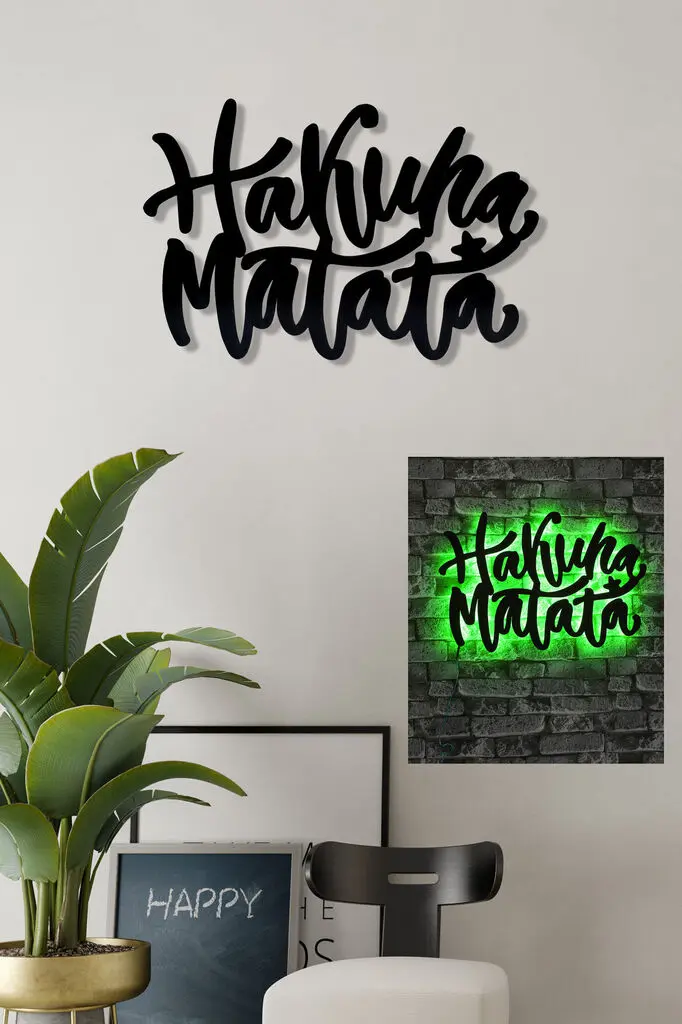Wallity Dekorativno LED osvetljenje Hakuna Matata, 40x60 cm, 60 LEDs/m, 375cm Kabl, 25.2W, Crno