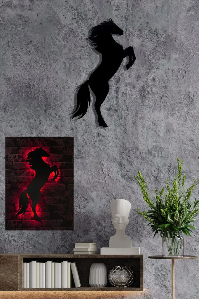 Wallity Dekorativno LED osvetljenje Wild Horse, 60x30 cm, 60 LEDs/m, 375cm Kabl, Crno