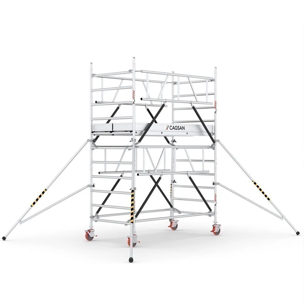 Cagsan profesionalna aluminijumska pokretna skela PROTUBELN 230_240 radna v. 4,3m, (240x120cm)