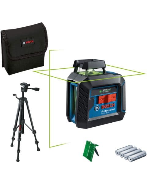 Bosch GLL 2-20 G samonivelišući linijski laser 360° + tašna + stativ BT 150 - zeleni zrak, 0601065001