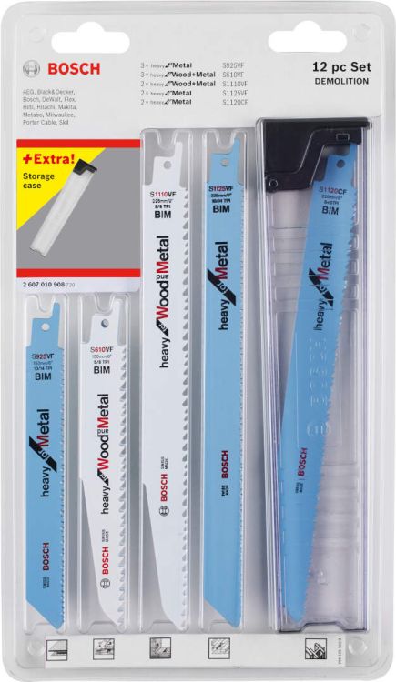 Bosch 12-delni set listova univerzalne testere Demolition S 925 VF (3x); S 610 VF (3x); S 1110 VF (2x); S 1125 VF (2x); S 1120 CF (2x) - 2607010908