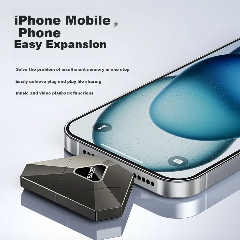 Eaget USB Flash memorija, 1TB, USB 3.0, Lightning, Type-C, Crna