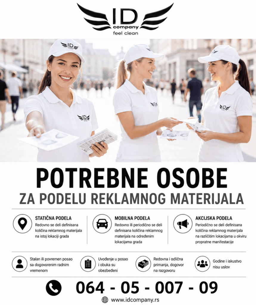 Potrebne osobe za podelu reklamnog materijala