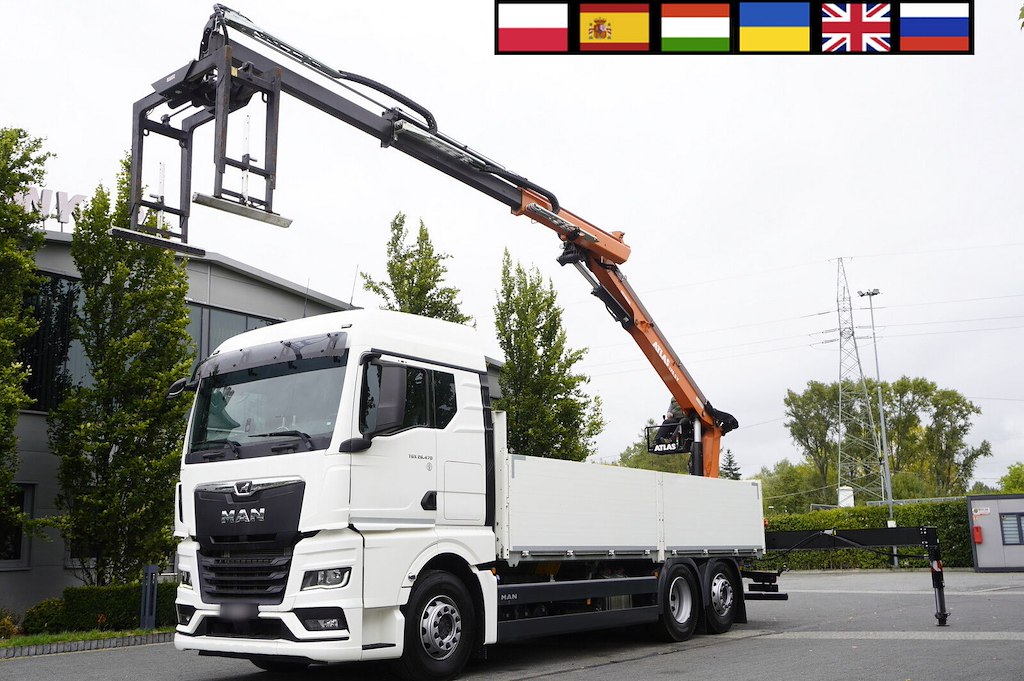 MAN TGX 26.470 6x2-4 / 30 tho. km!!! / Atlas 170.2vb-a12 crane / ste kamion platforma
