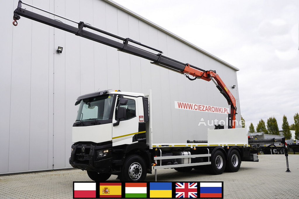 Renault C380 DTI 11 6x4 / Fassi F235A.0.24 E crane / 150 tho. km! kamion platforma
