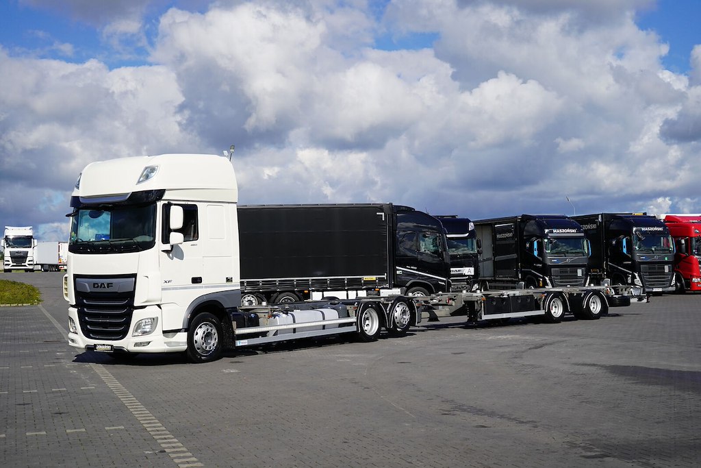 DAF XF / 480 / ACC / EURO 6 / SSC / ZESTAW MEGA BDF / 2 X 7,82 M vozilo za prevoz kontejnera + prikolica za kontejnere