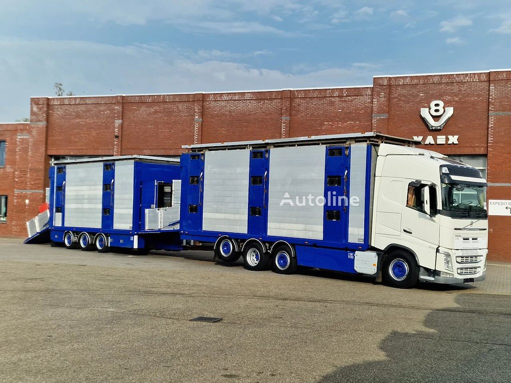 Volvo FH 13.500 Globetrotter 8x2*6 - 3 deck livestock + Trailer - 110M kamion za prevoz stoke