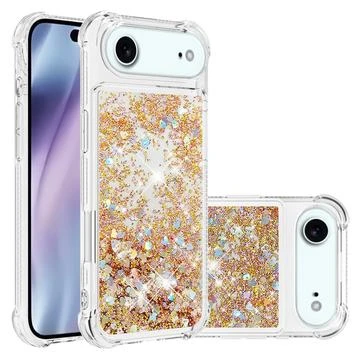 IPHONE AIR GLITTER QUICKSAND TPU CASE - GOLD HEARTS
