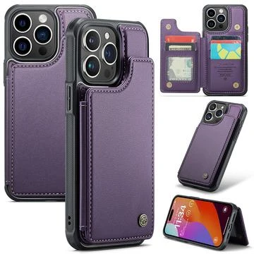 IPHONE 15 PRO MAX CASEME C22 CASE RFID CARD WALLET - PURPLE