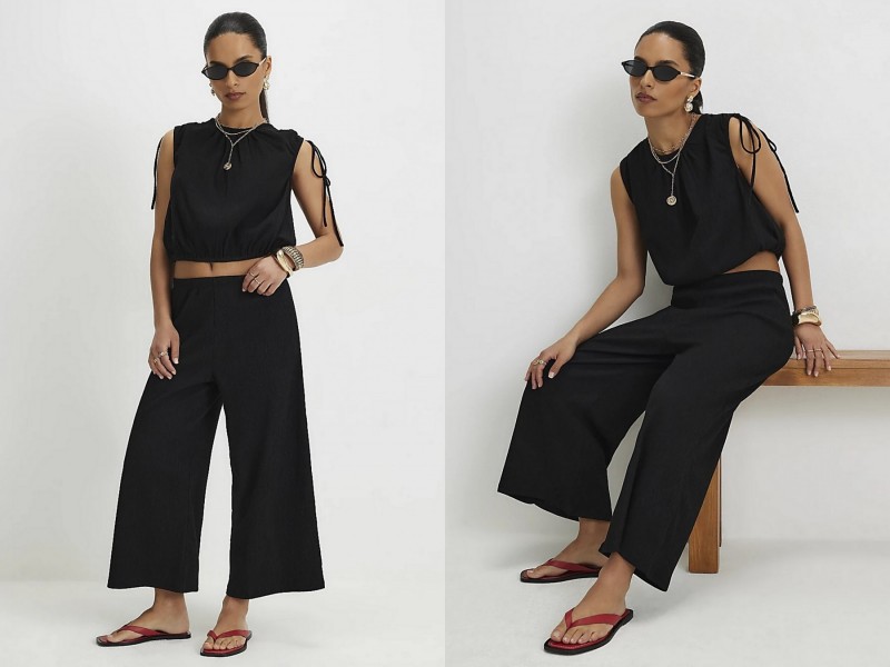 ***River Isand Studio wide leg culotte***novo***