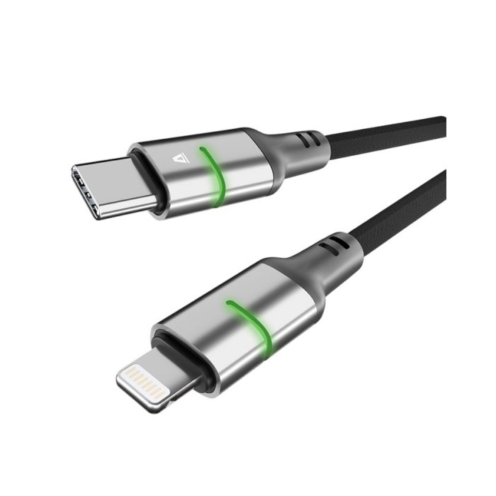 Kabl AVAX CB636 Steely Led / USB-C to Lightning / 27W / 2 m braided / Black