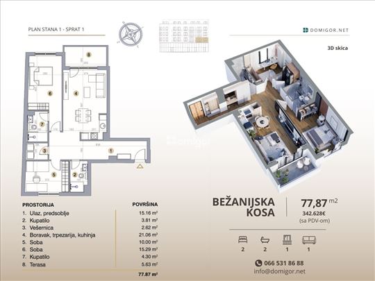 Bežanijska kosa | 78m2 | Luksuzna novogradnja