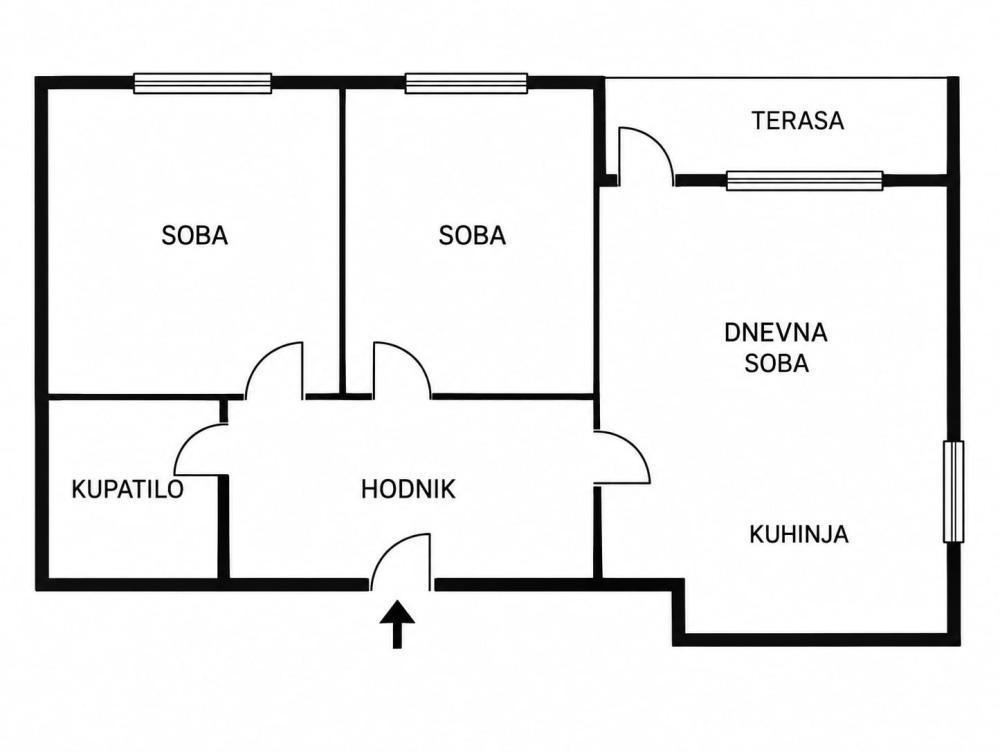 Somborska, Dvoiposoban stan na prodaju, 47m2, 120.000€