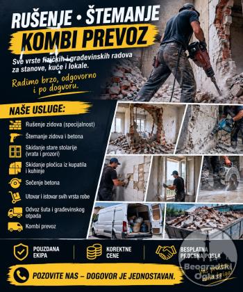 Rušenje • Štemanje • Kombi prevoz