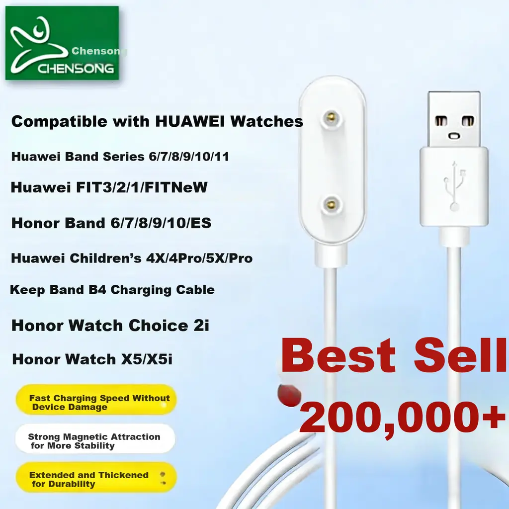 Chensong Zamenska narukvica za pametni sat + Kabl za punjenje pametnog sata za Huawei Band, Bela