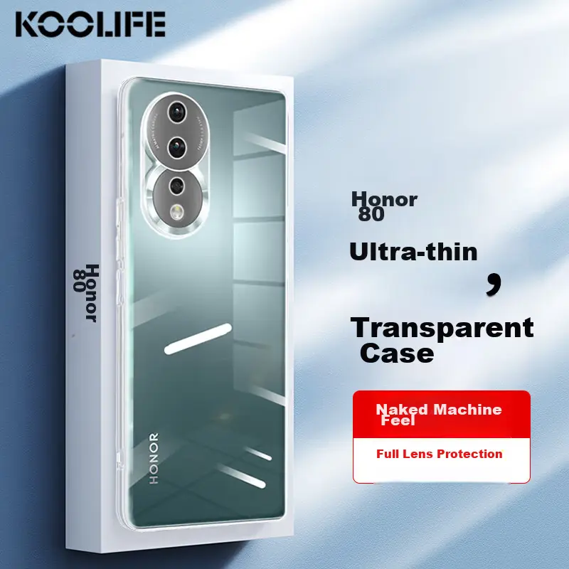 Koolife Maska za mobilni telefon Honor 80, Providna