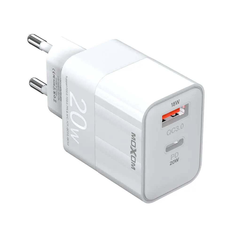 Moxom Kućni punjač MX-HC134 20W Type C na Type C, Beli
