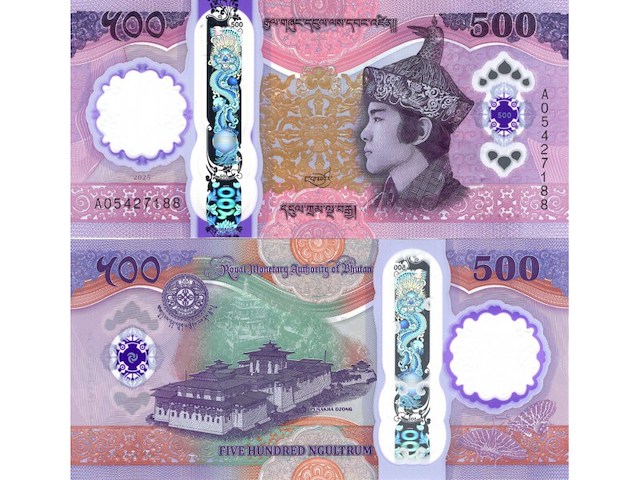BHUTAN Butan 500 Ngultrum 2025 UNC, P-44 Polymer jubila