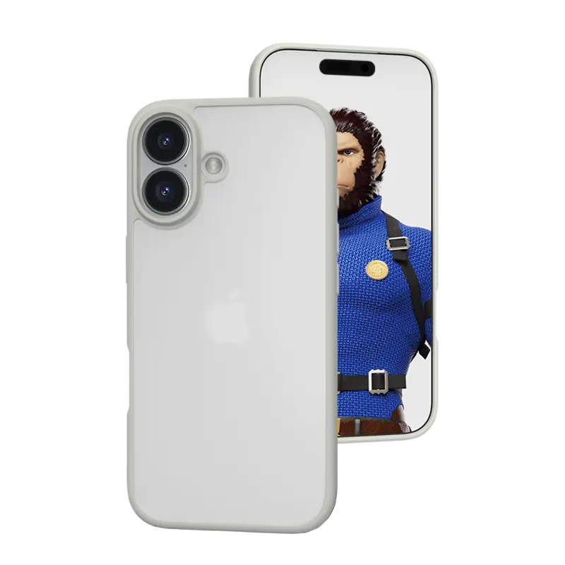 Lanxingxiansheng Maska za mobilni telefon iPhone 17, Sivo-bela