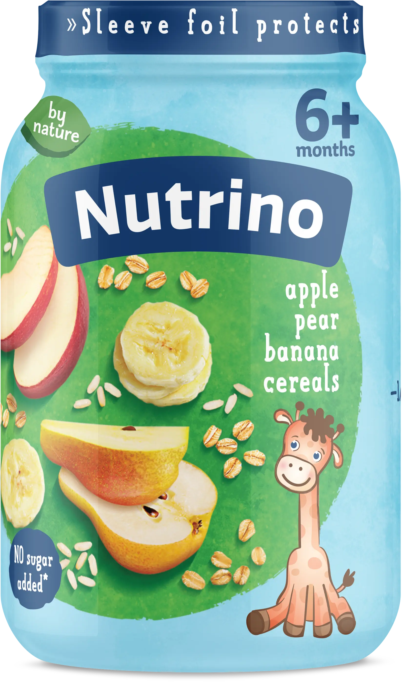 Nutrino Pire od voća, Jabuka, kruška, banana sa žitaricama, 190g