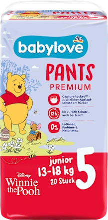 babylove
Pelene gaćice Premium, junior, vel. 5, 13 – 18 kg, 20 kom