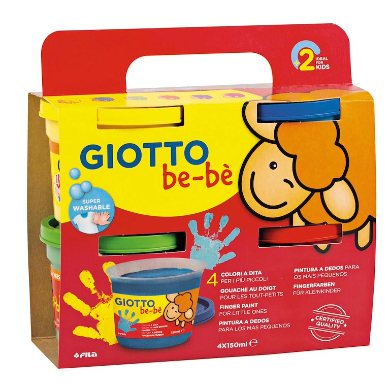 Boje za prste GIOTTO be-bè 4 x 150 ml