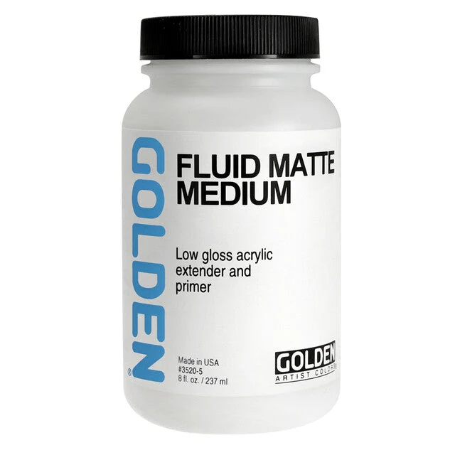 Tečni mat akrilni medijum GOLDEN Fluid Matte Medium – 237 ml