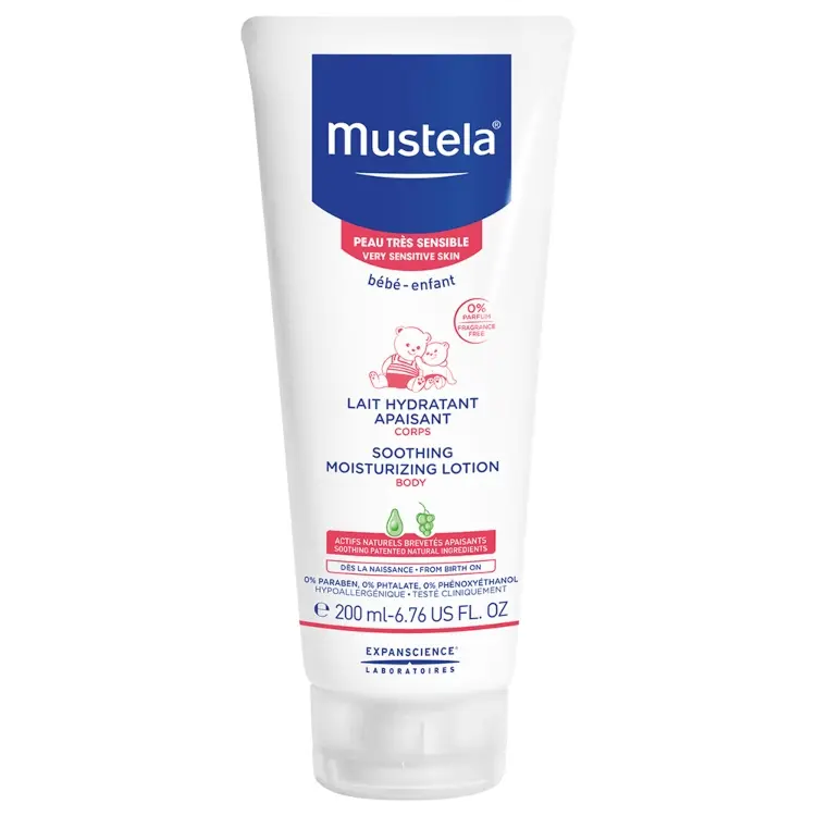 Mustela Umirujući losion za telo za bebe, 200 ml