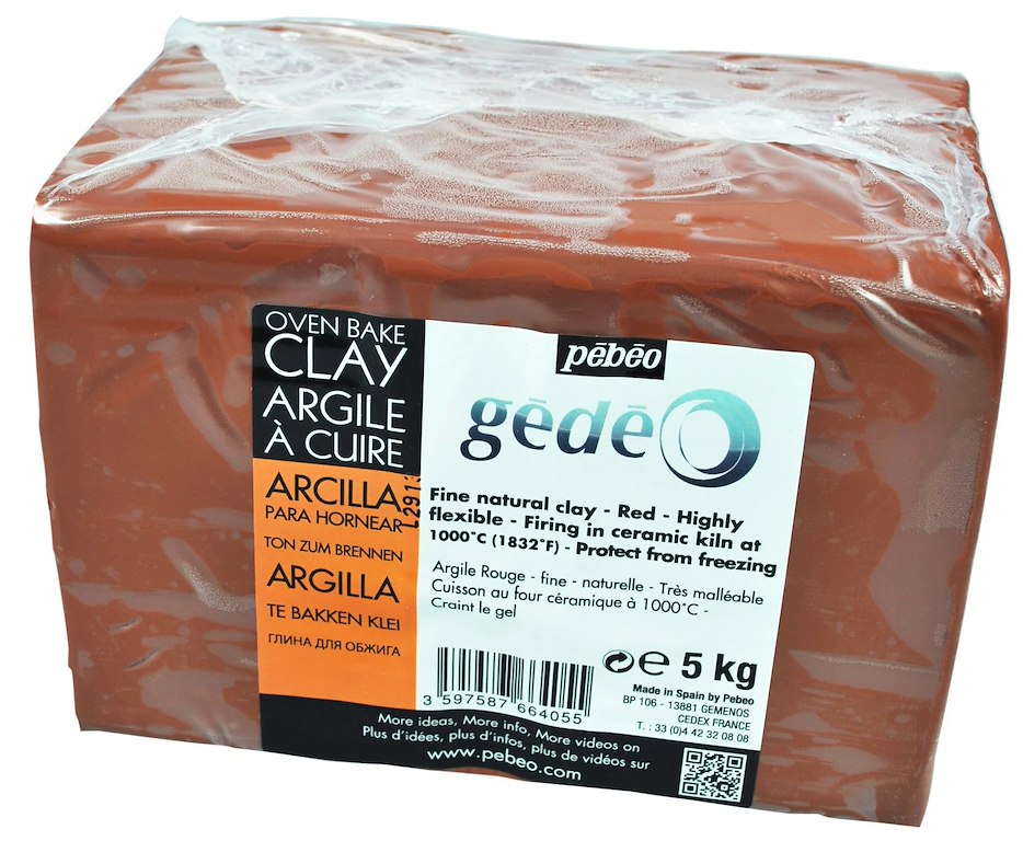 Pebeo Gédéo grnčarska glina 5 kg crvena – 5 kg červená