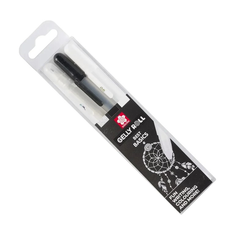 Set gel olovaka SAKURA Gelly - 3-delni (providna, crna, bela)