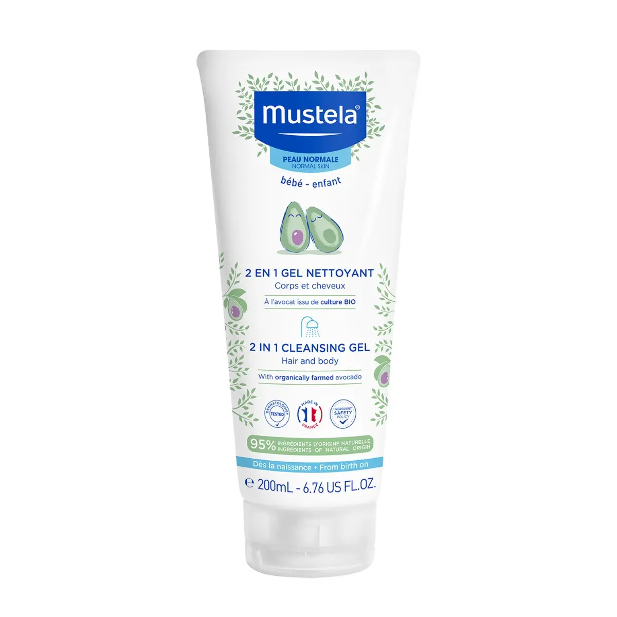 Mustela Šampon za pranje kose i tela 2u1 za bebe i decu, 200 ml
