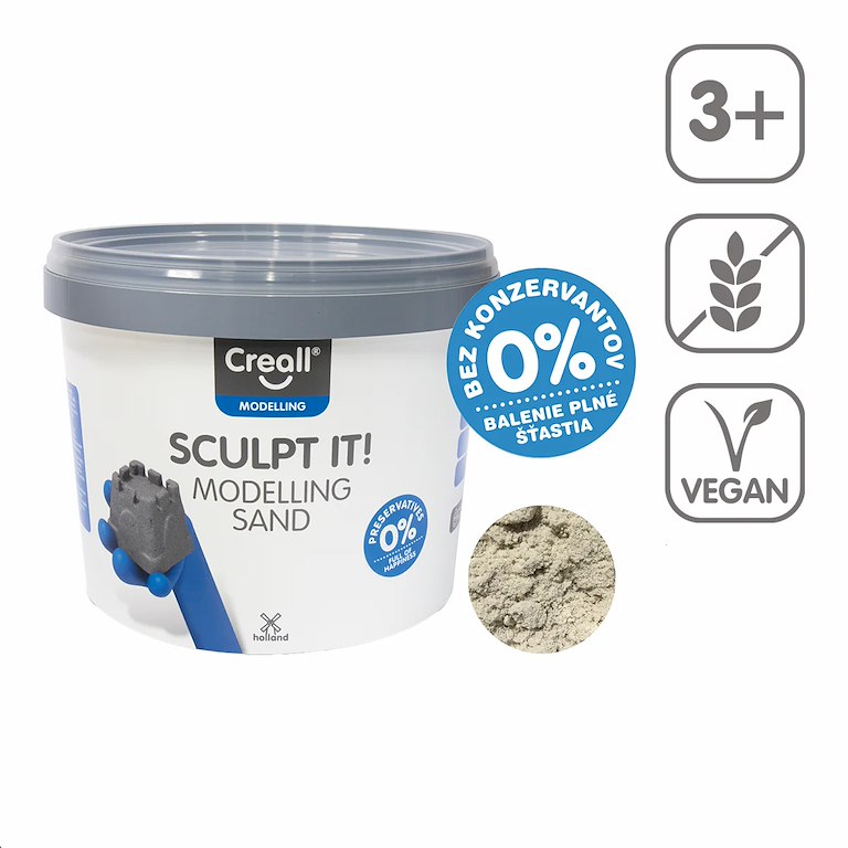 Creall pesak za modelovanje it! prirodni - 3,73 kg – Sculpt 3 500 g, kutija