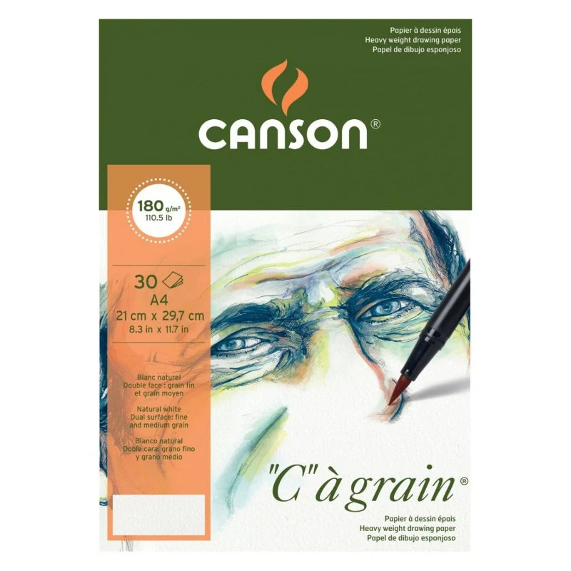 Canson C a grain blok za skiciranje 180 g A3 sitnozrnast, spiralni povez, 30 listova