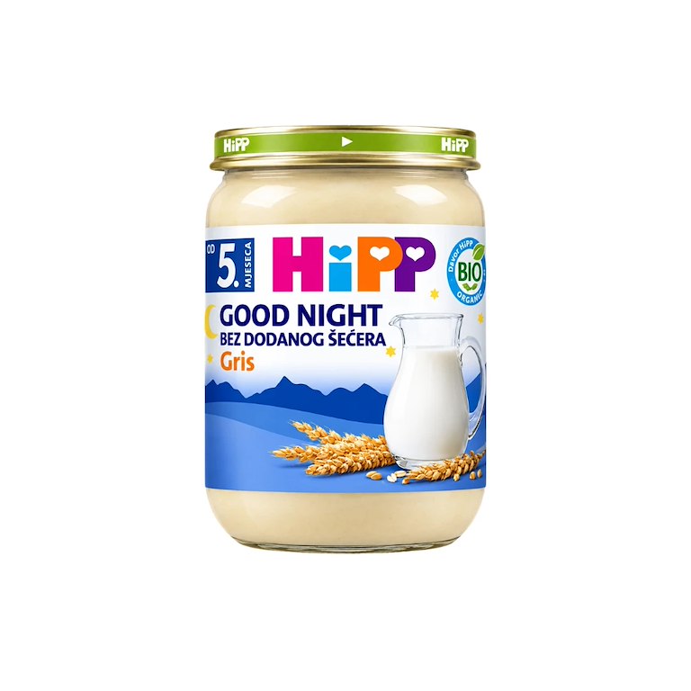 HIPP Mlečna Kaša sa Pšeničnim Grizom za Laku Noć 190 g