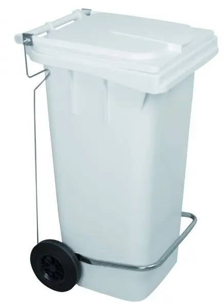 Probbax Kanta za smeće sa pedalom i točkovima, 120l, Bela