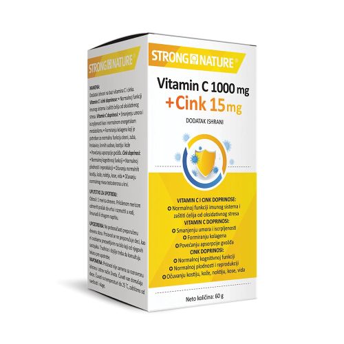 STRONG NATURE VITAMIN C 1000 MG + CINK 15 MG 60 G