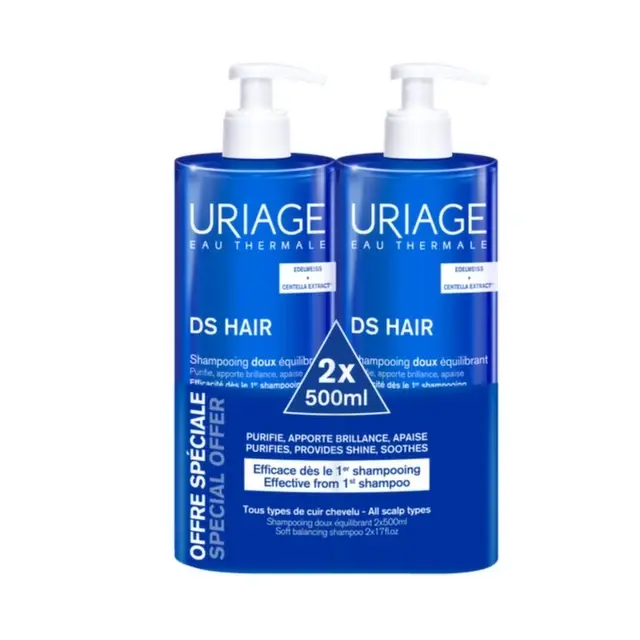 Uriage Set šampona DS, 2x500 ml