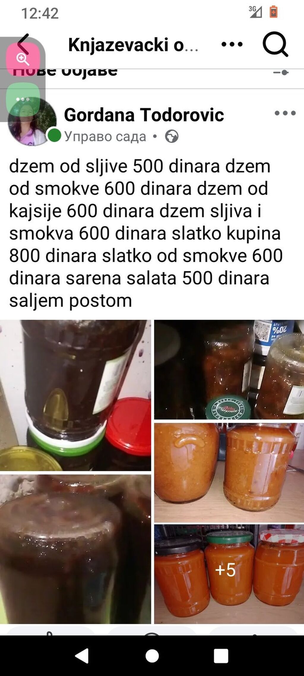Domaći džemovi, slatko i zimnica – razne vrste, u teglama. Ponuda i