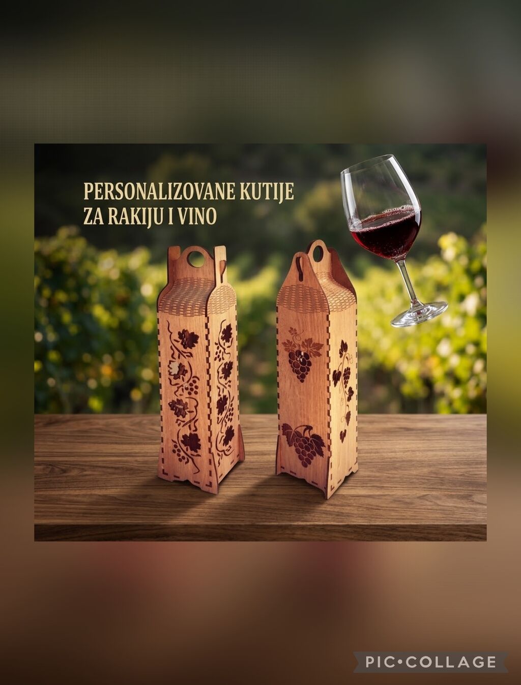 Personalizovane drvene kutije za rakiju i vino - Ručno rađene kutije