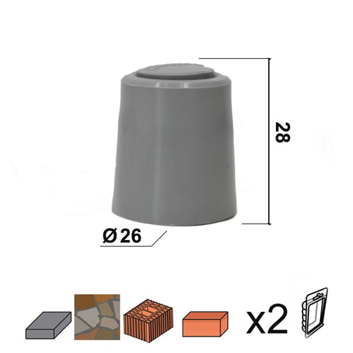 Odbojnik podni za vrata OD900 Siva fi26x28mm (2kom) DBP1